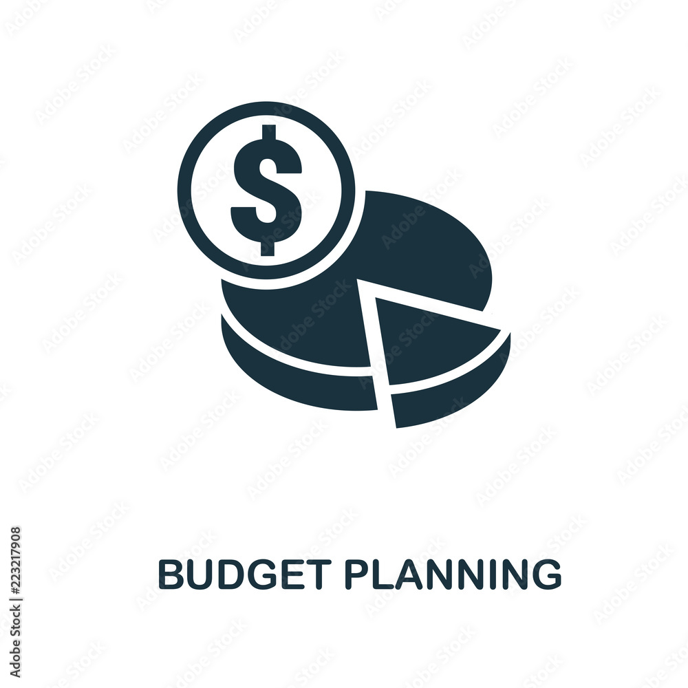 Budget Planning icon. Monochrome style design from smm icon collection ...