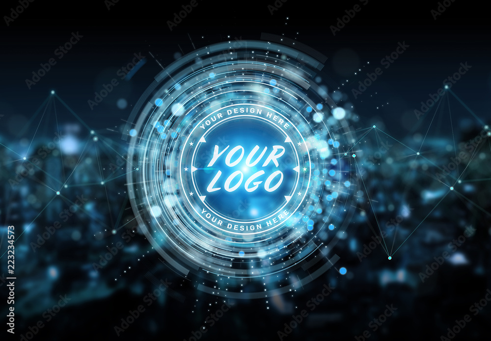 HUD Mockup with Technological Elements Stock Template | Adobe Stock