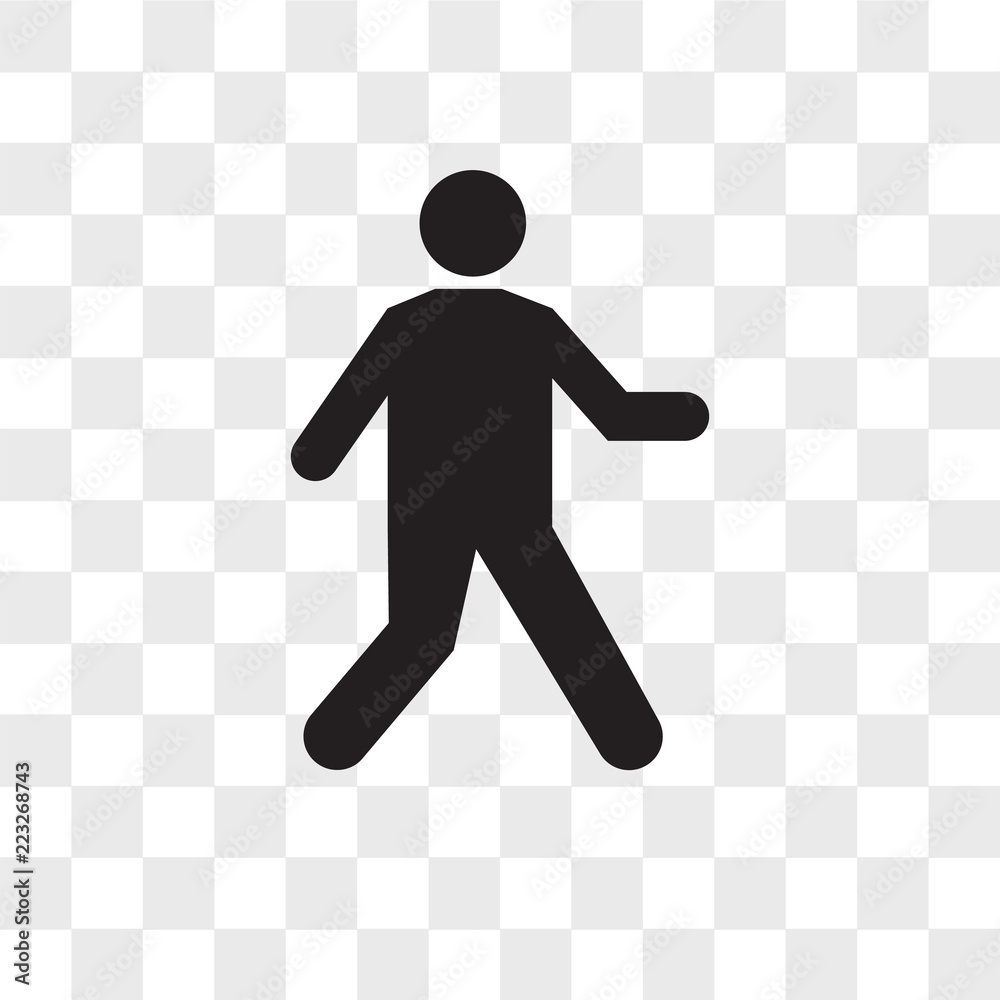 Walking vector icon isolated on transparent background, Walking logo ...