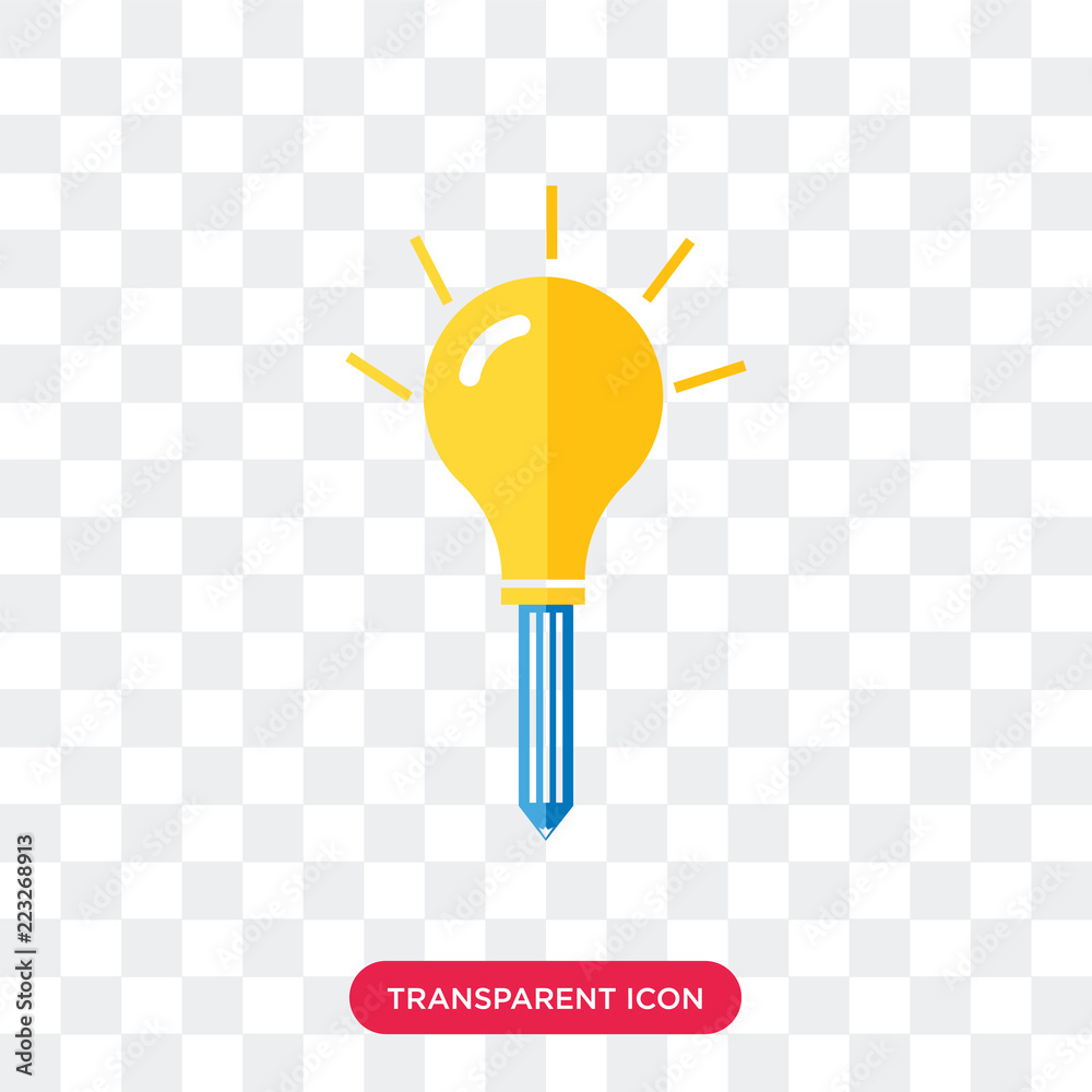 Light bulb vector icon isolated on transparent background, Light bulb ...
