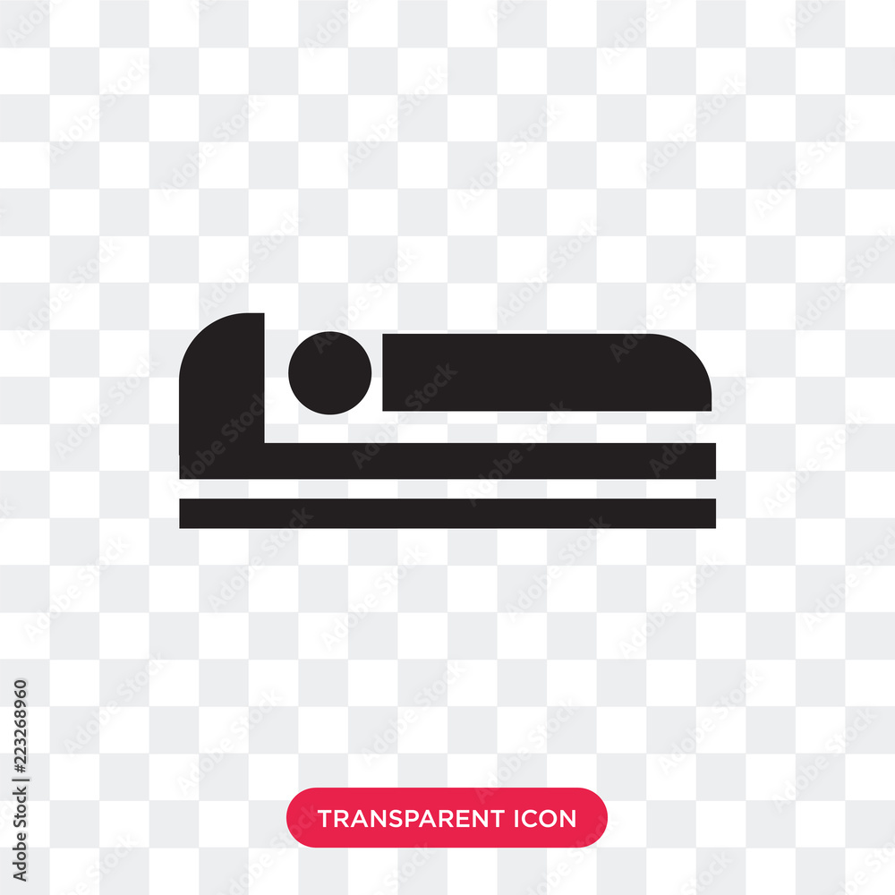 Sleeping Bed vector icon isolated on transparent background, Sleeping ...