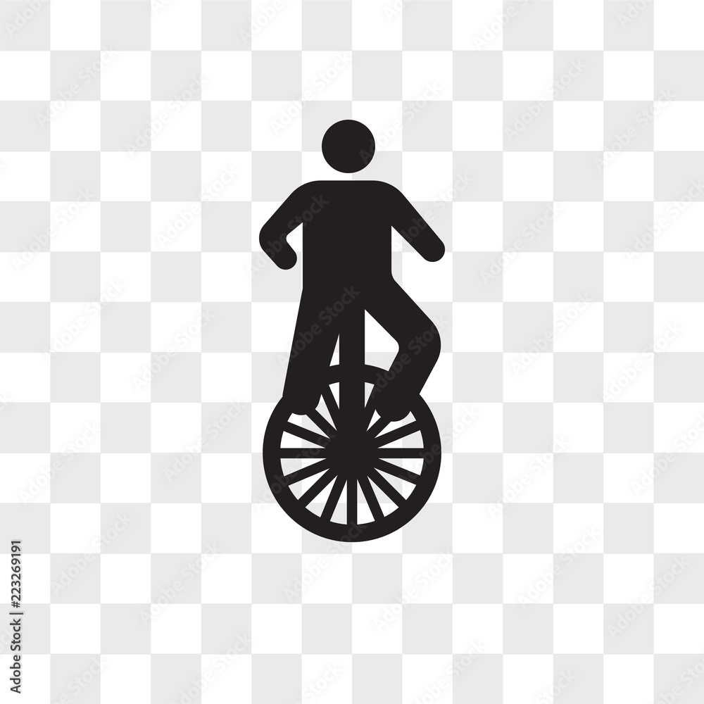 Unicycle vector icon isolated on transparent background, Unicycle logo ...