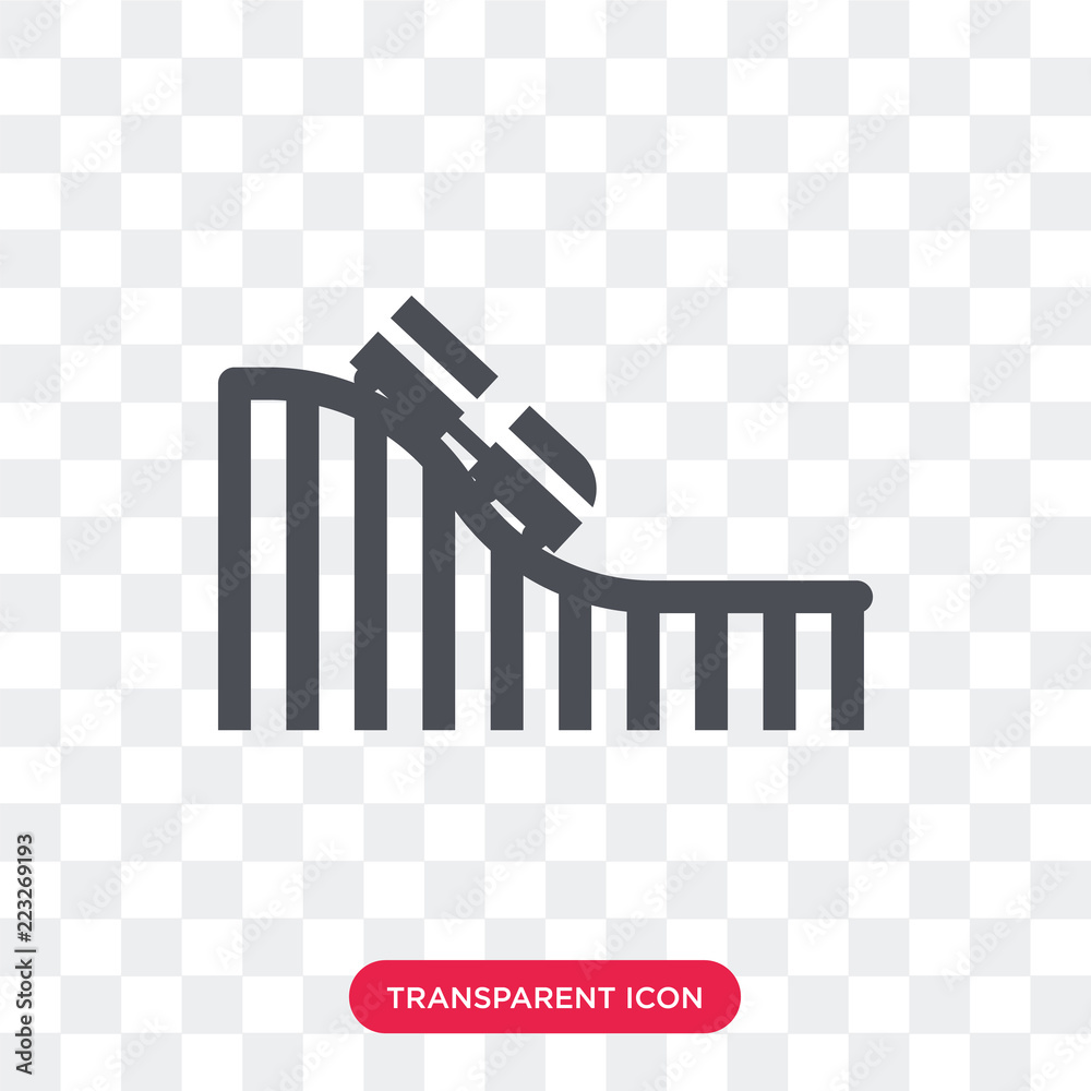 Roller coaster vector icon isolated on transparent background, Roller ...