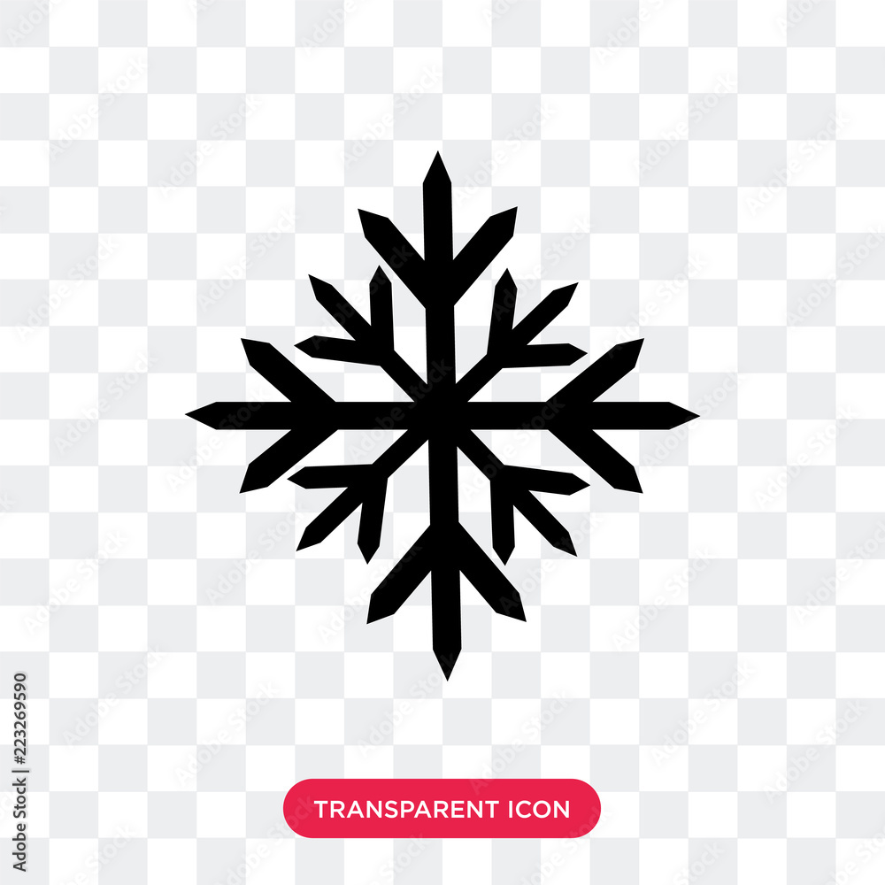 Snowflake vector icon isolated on transparent background, Snowflake ...