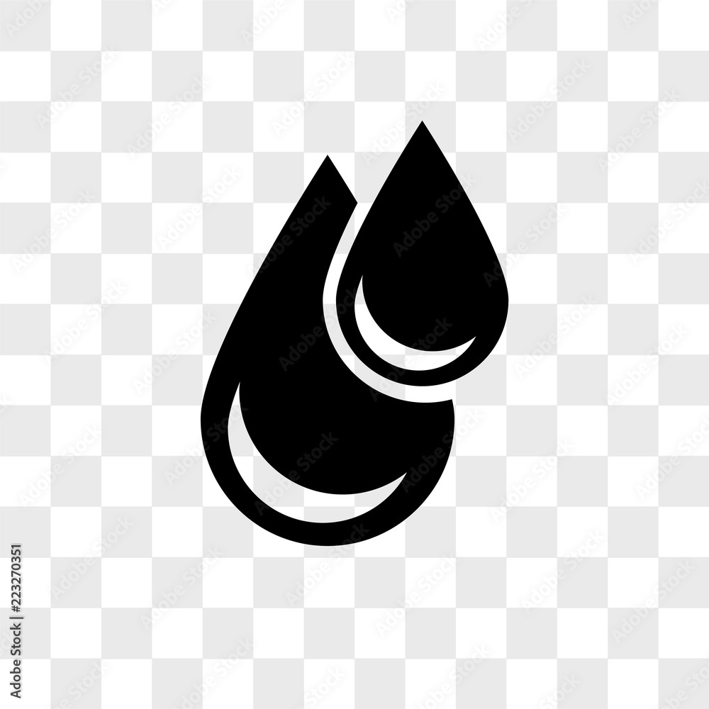 Big and small drops vector icon isolated on transparent background, Big ...