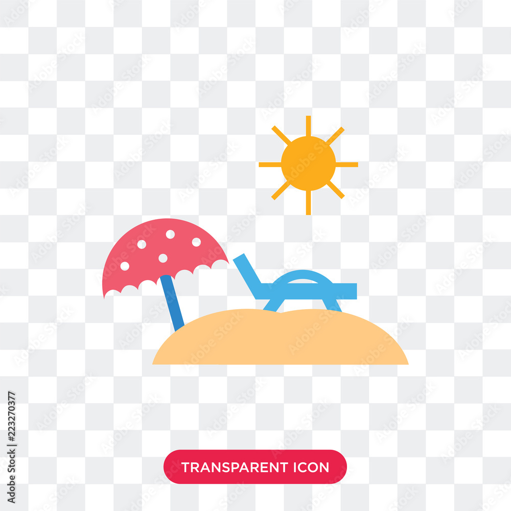 Beach vector icon isolated on transparent background, Beach logo design ...