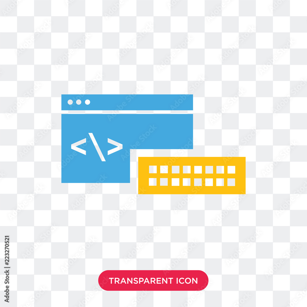 Coding vector icon isolated on transparent background, Coding logo ...