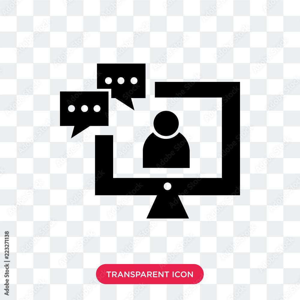 Video conference vector icon isolated on transparent background, Video ...
