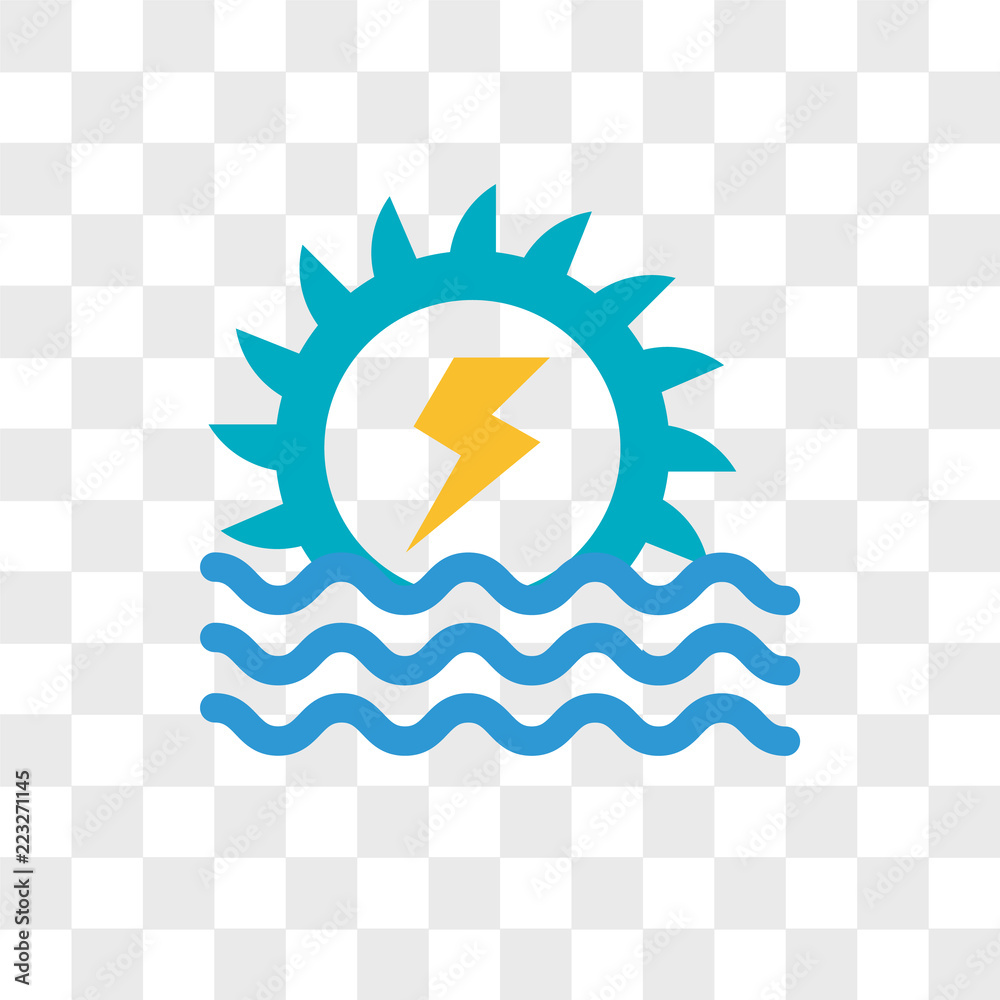 Hydro power vector icon isolated on transparent background, Hydro power ...