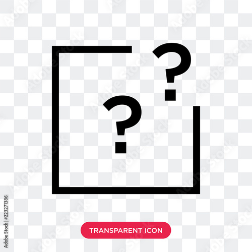 question mark vector icon isolated on transparent background, question ...