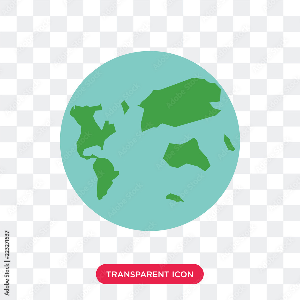 World map vector icon isolated on transparent background, World map ...