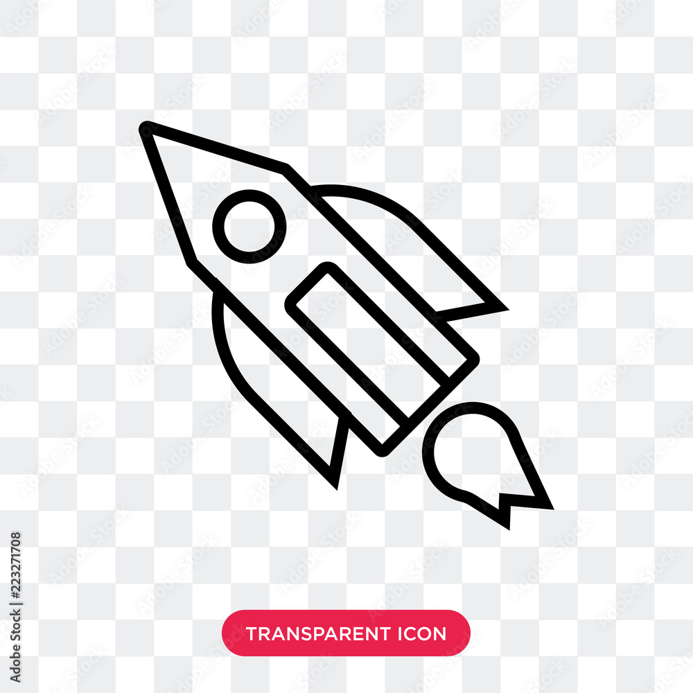 Rocket vector icon isolated on transparent background, Rocket logo ...