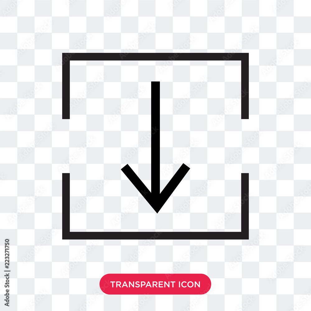 Down arrow vector icon isolated on transparent background, Down arrow ...