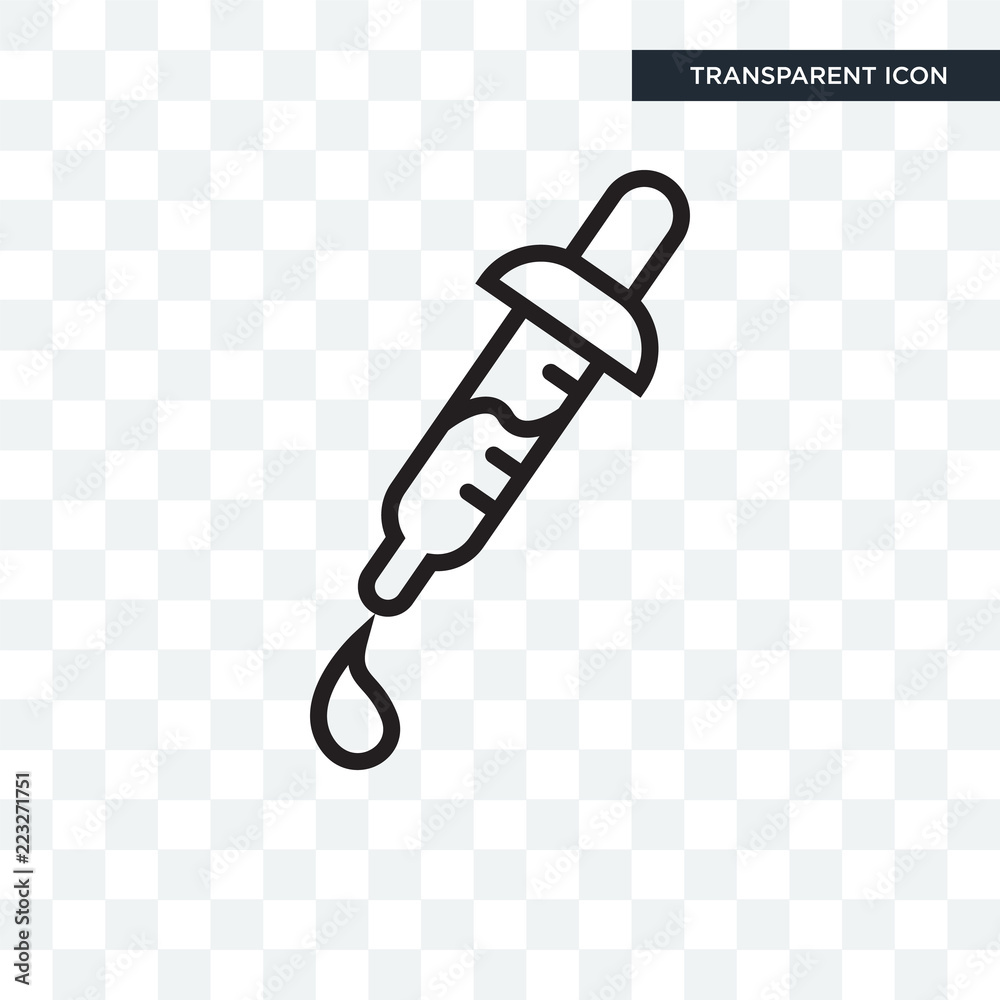 Eyedropper vector icon isolated on transparent background, Eyedropper ...