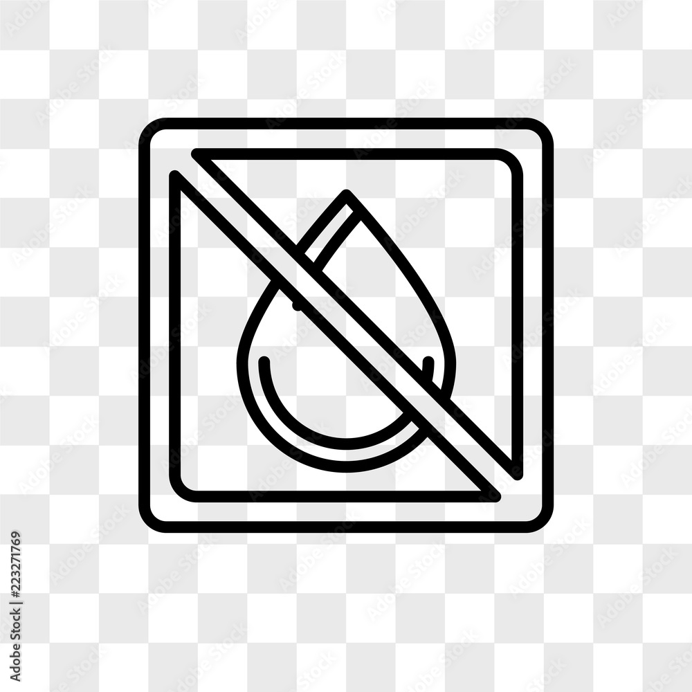 No water vector icon isolated on transparent background, No water logo ...