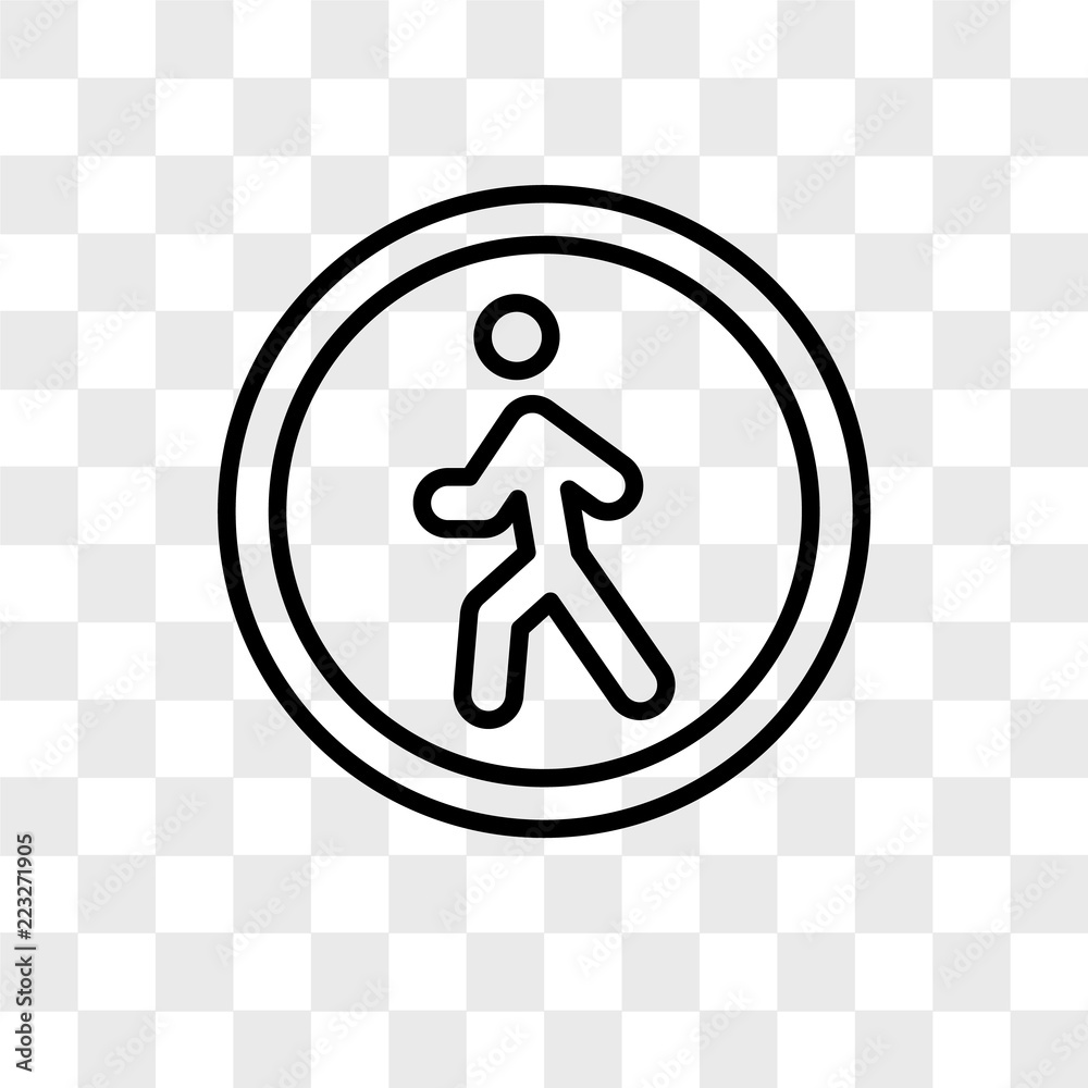 Pedestrian vector icon isolated on transparent background, Pedestrian ...