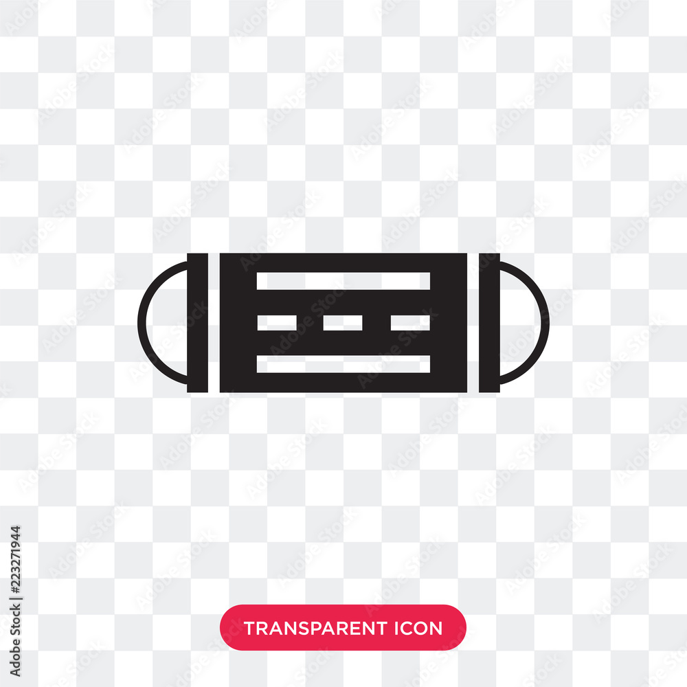 Safety mask vector icon isolated on transparent background, Safety mask ...