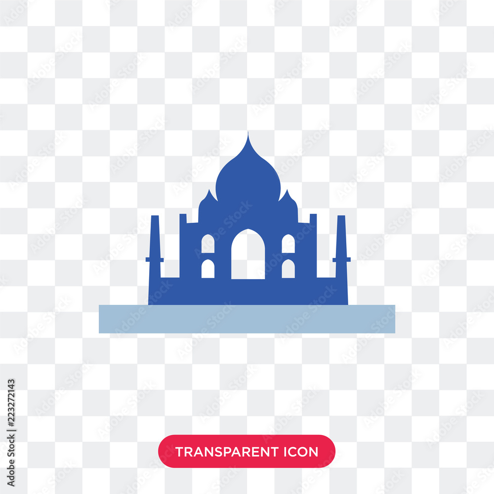 Taj mahal vector icon isolated on transparent background, Taj mahal ...