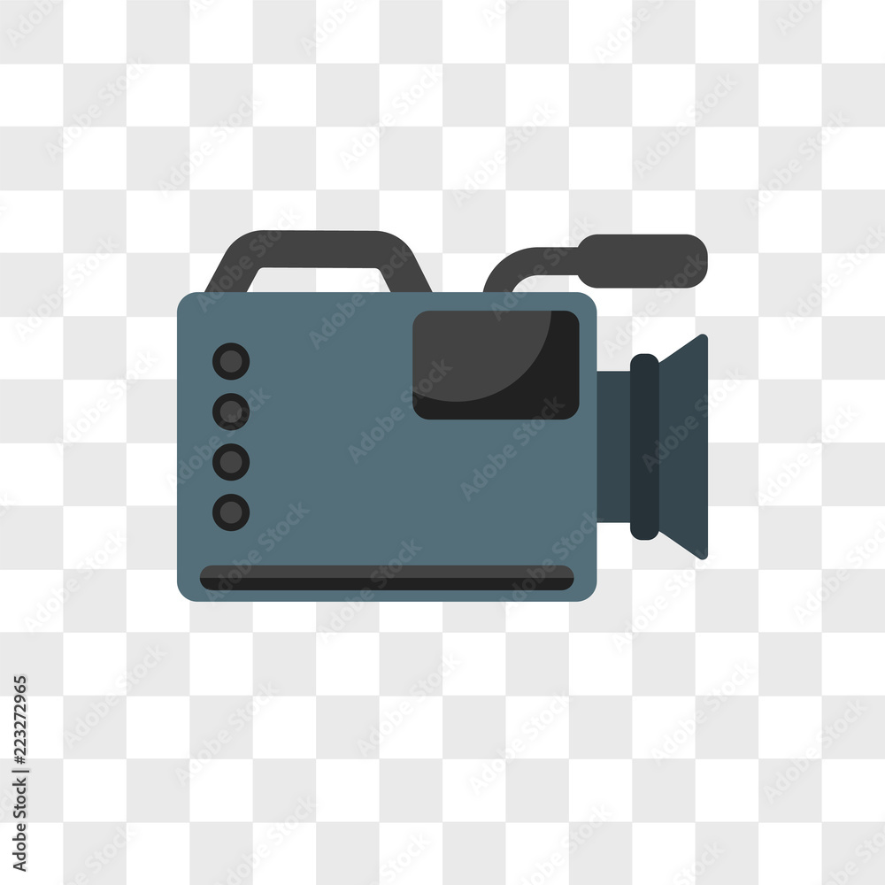 Video camera vector icon isolated on transparent background, Video camera logo design Stock ...