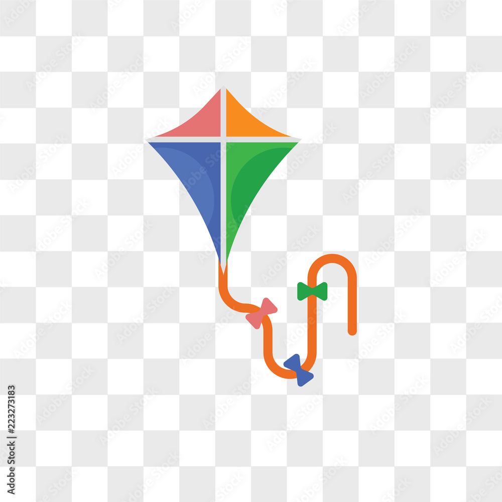 Kite vector icon isolated on transparent background, Kite logo design ...