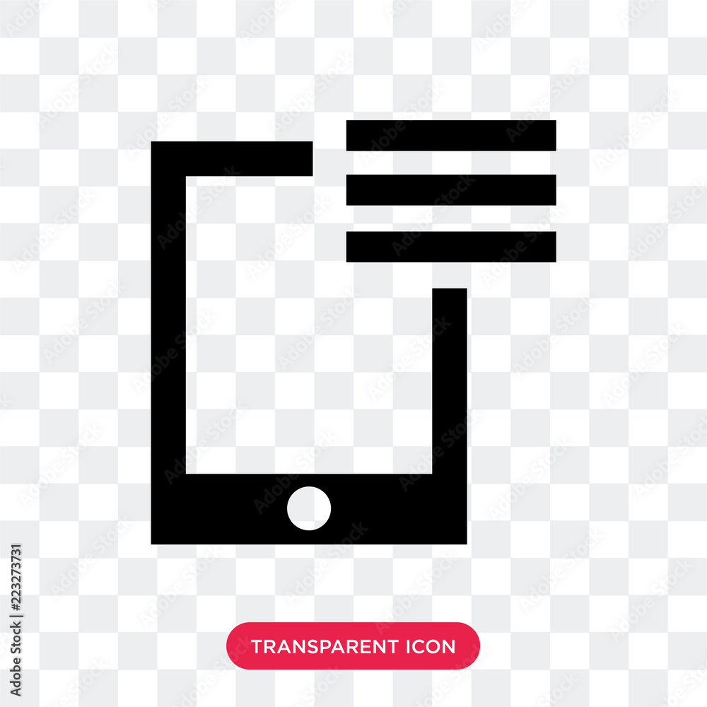 Tactile tablet vector icon isolated on transparent background, Tactile ...