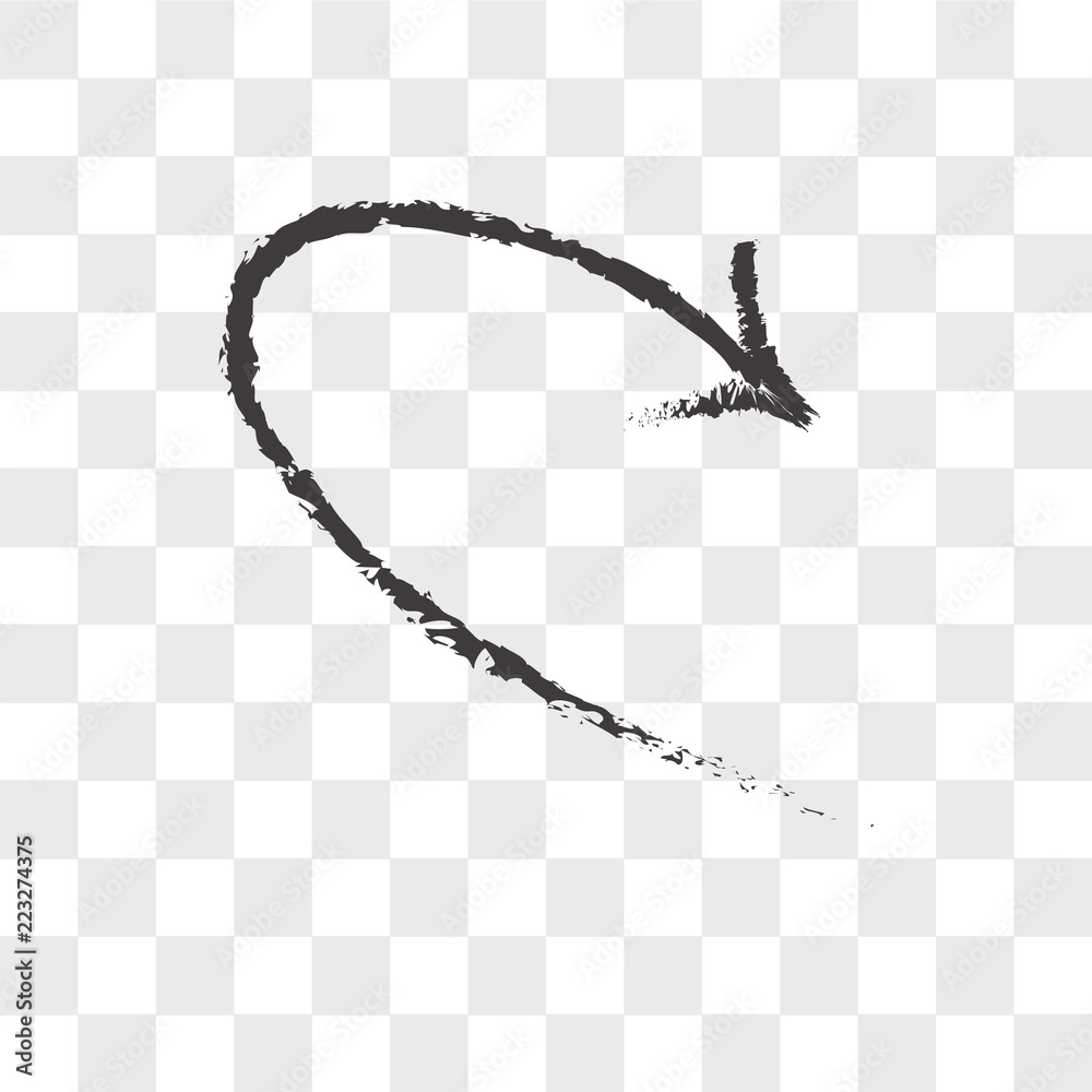 Sketched arrow vector icon isolated on transparent background, Sketched ...