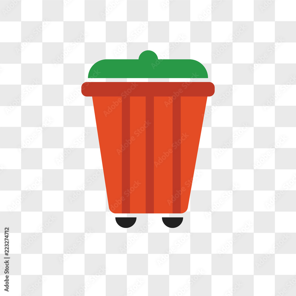 Recycling bin vector icon isolated on transparent background, Recycling ...