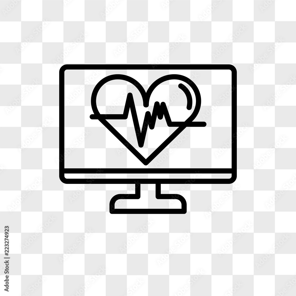 Heart rate vector icon isolated on transparent background, Heart rate ...