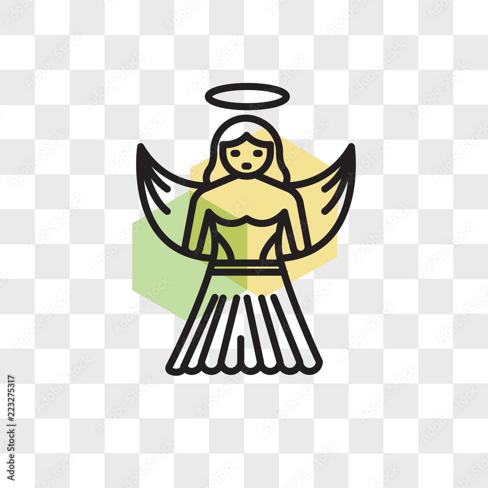 Angel vector icon isolated on transparent background, Angel logo design ...