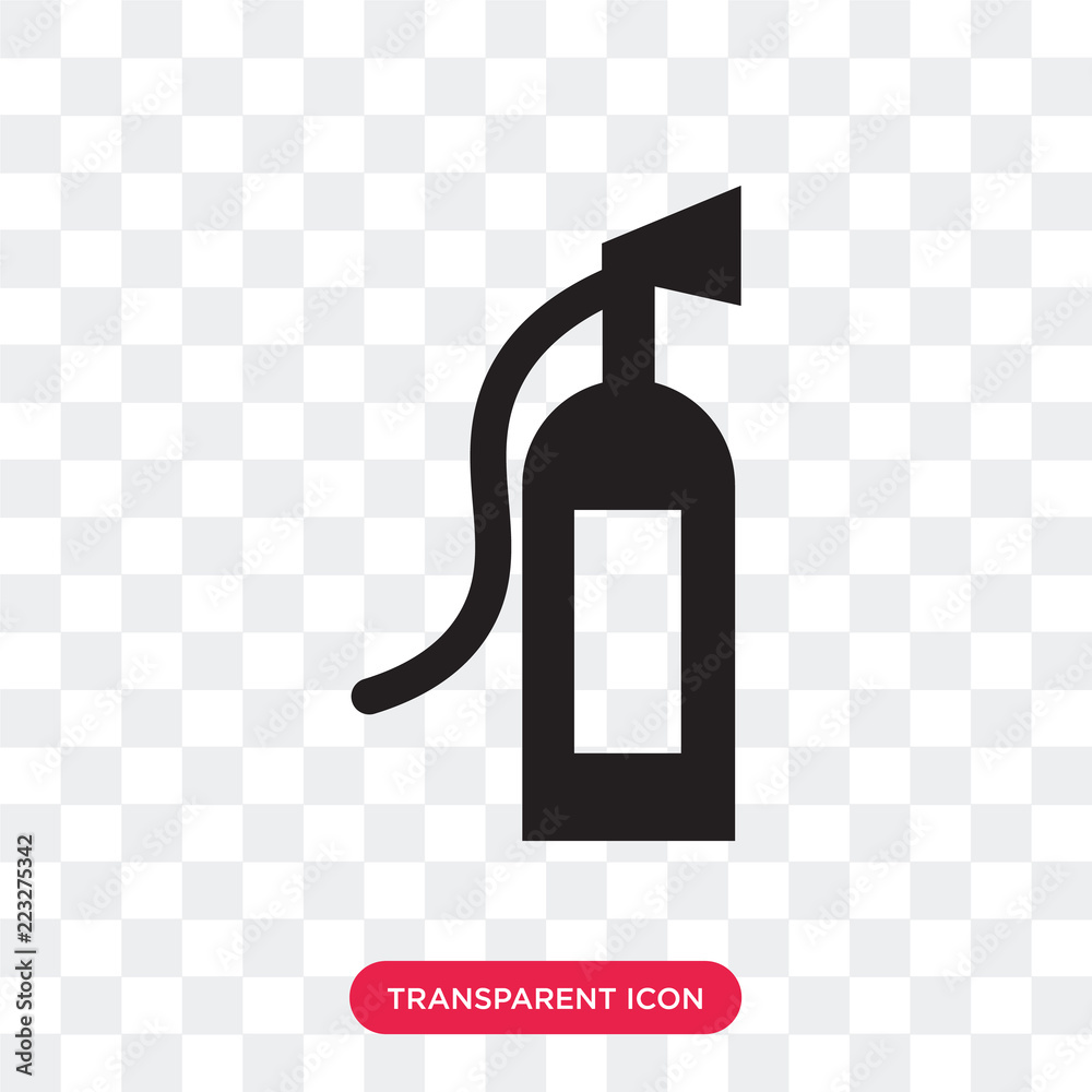 Fire extinguisher vector icon isolated on transparent background, Fire ...