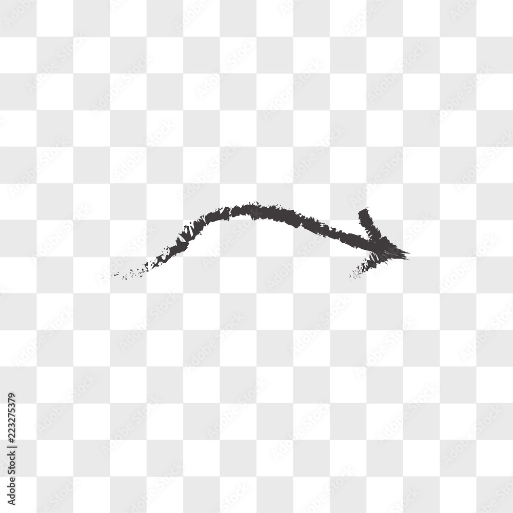 Sketched arrow vector icon isolated on transparent background, Sketched ...