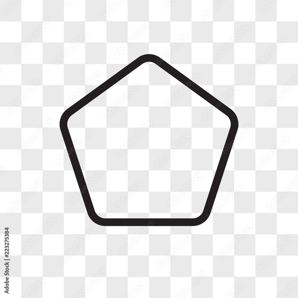 Pentagon vector icon isolated on transparent background, Pentagon logo ...