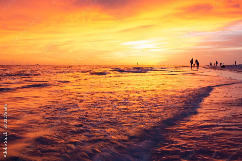 Beautiful sunset on Siesta Key, Florida Stock Photo | Adobe Stock