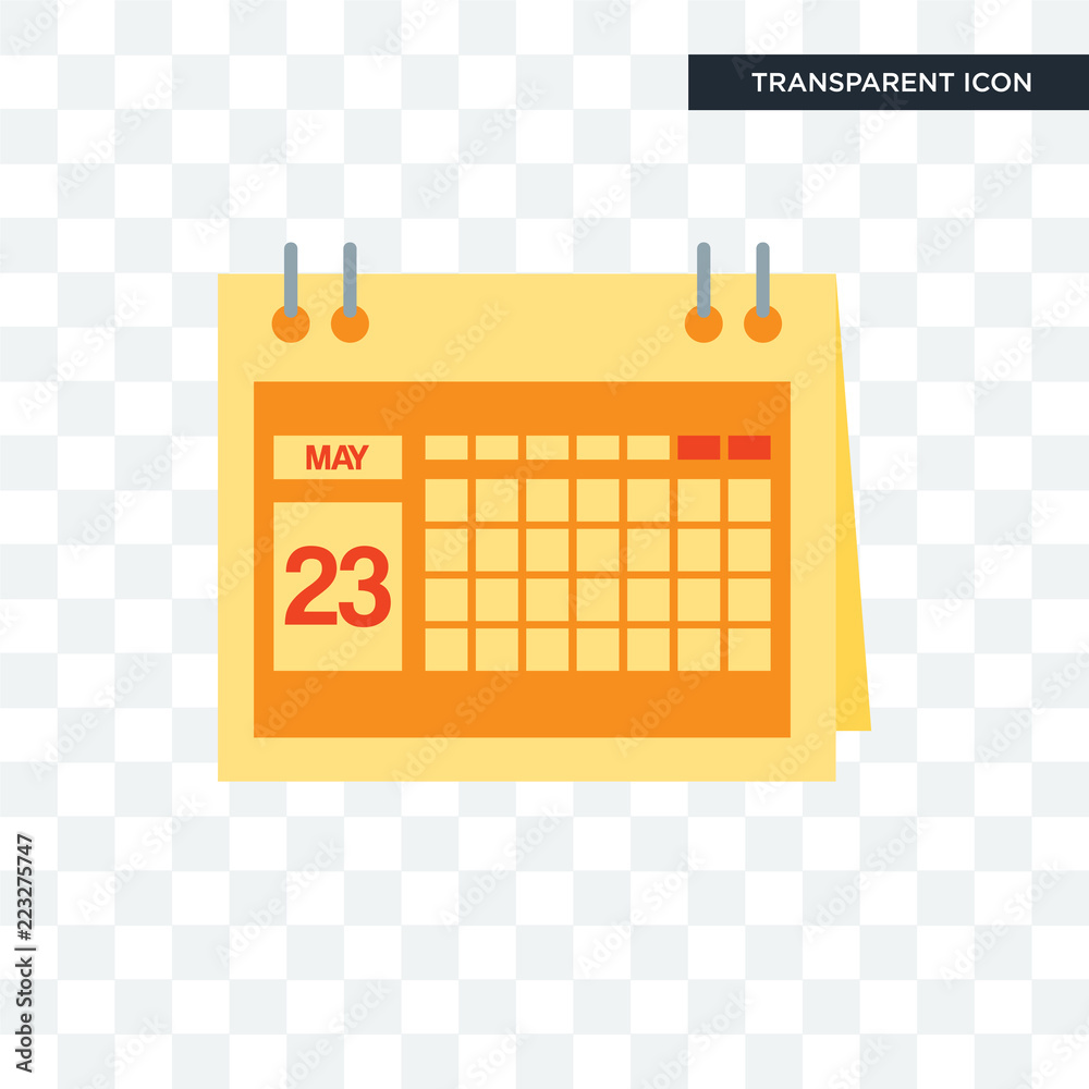 Calendar vector icon isolated on transparent background, Calendar logo ...