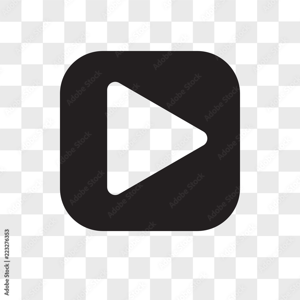 Play vector icon isolated on transparent background, Play logo design ...