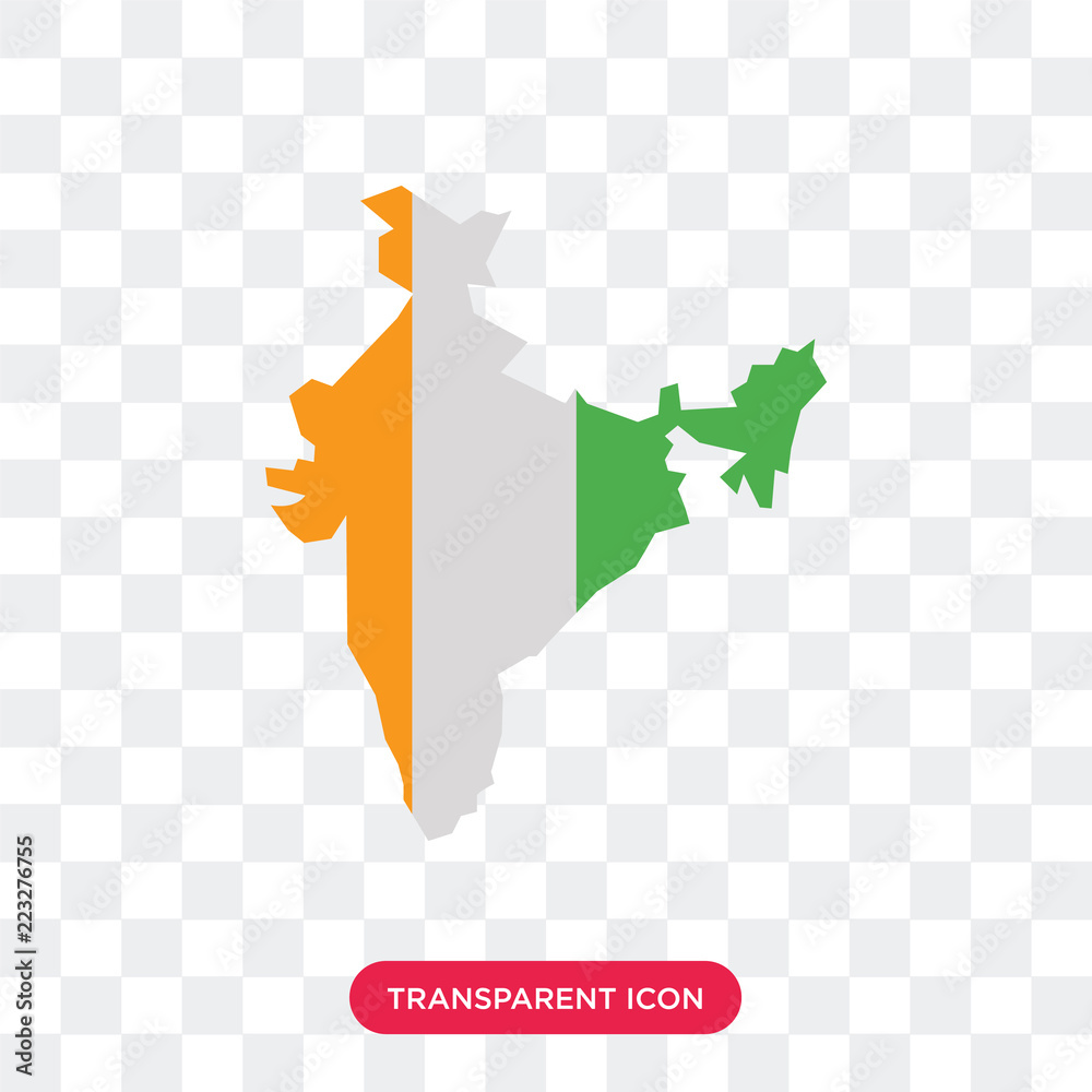 India vector icon isolated on transparent background, India logo design ...