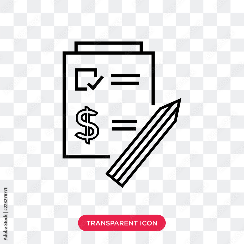 Invoice vector icon isolated on transparent background, Invoice logo ...