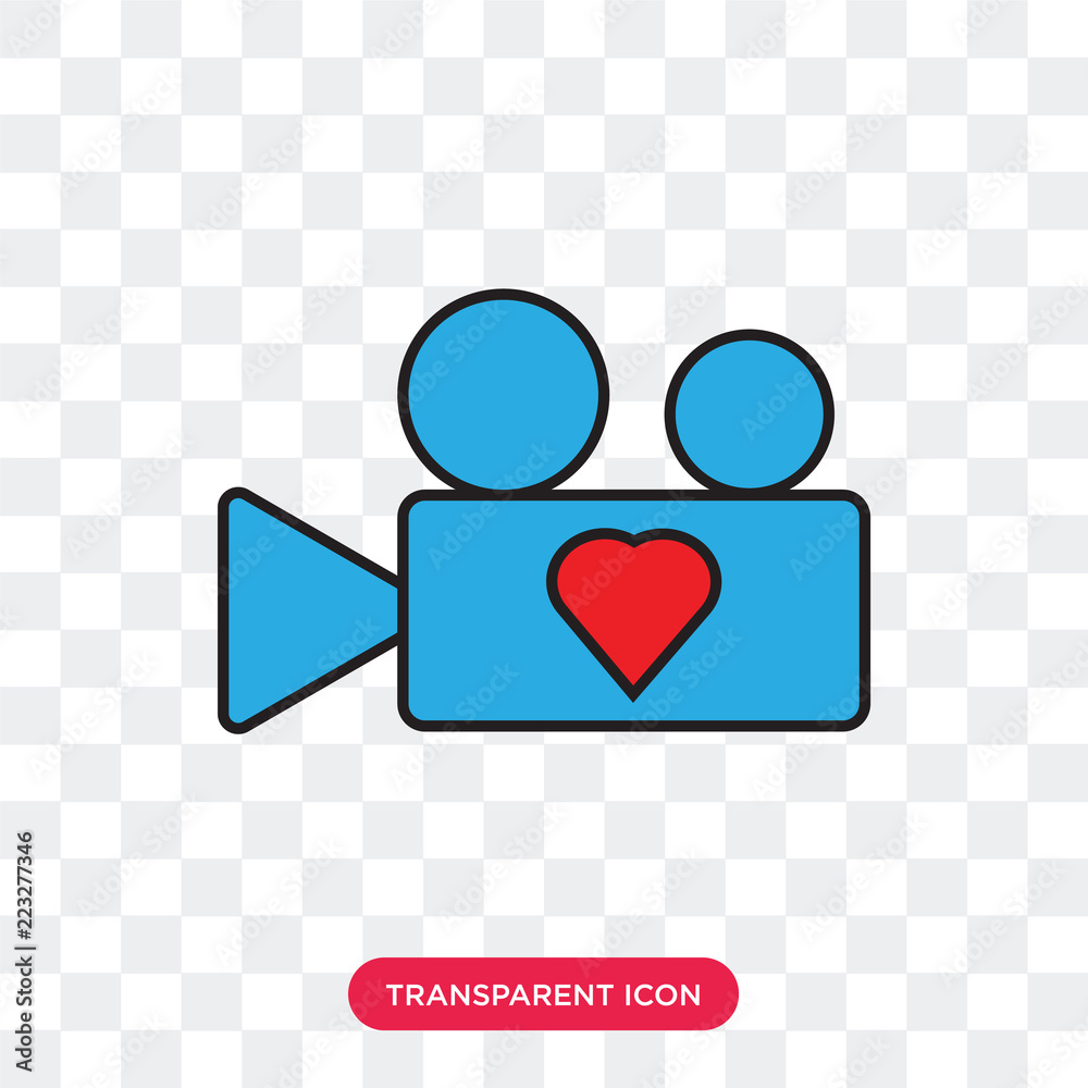 Video camera vector icon isolated on transparent background, Video ...