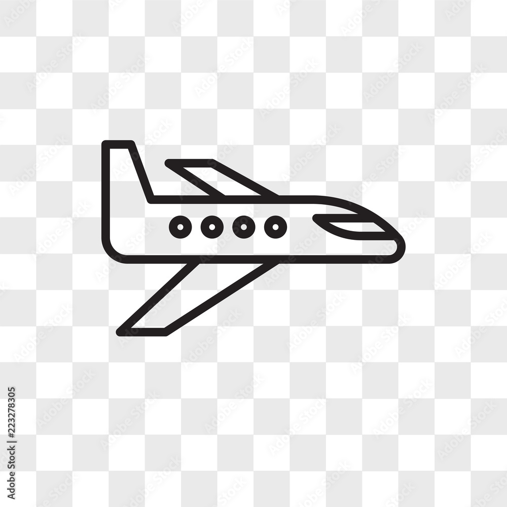 Airplane vector icon isolated on transparent background, Airplane logo ...