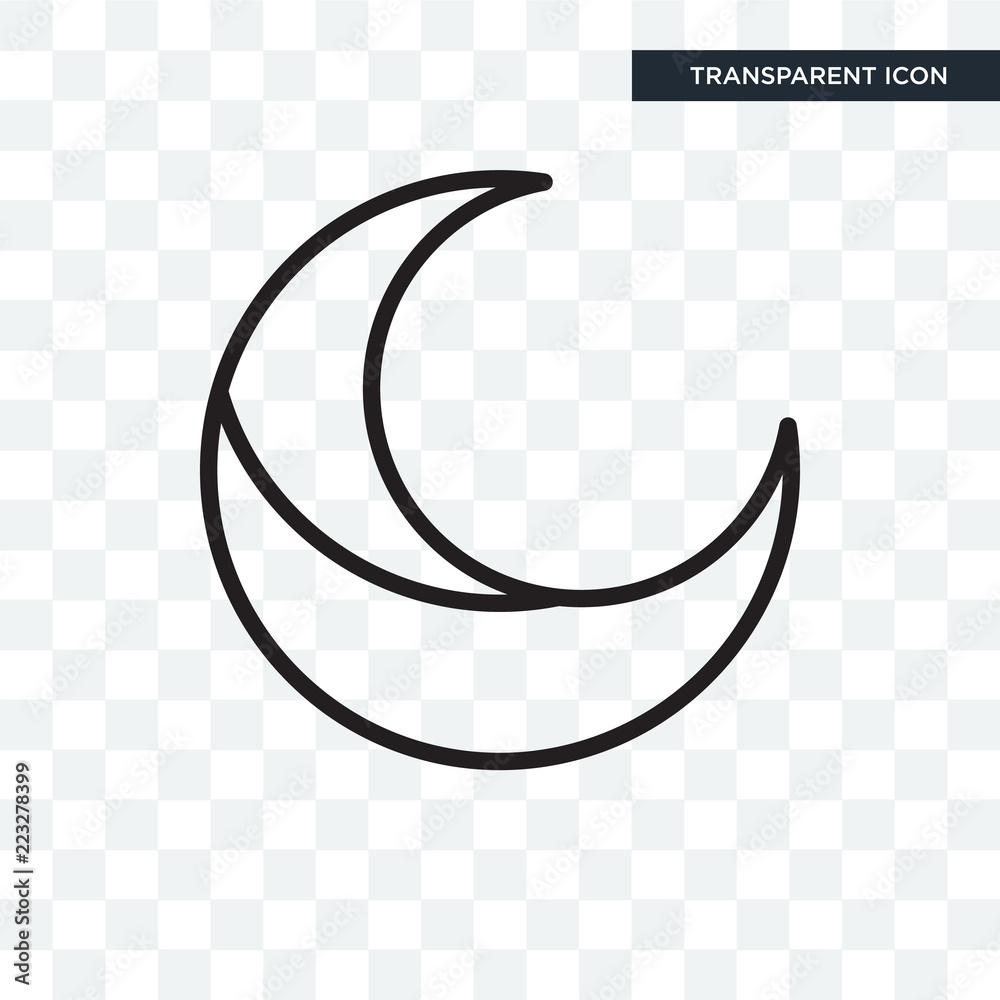 Moon vector icon isolated on transparent background, Moon logo design ...