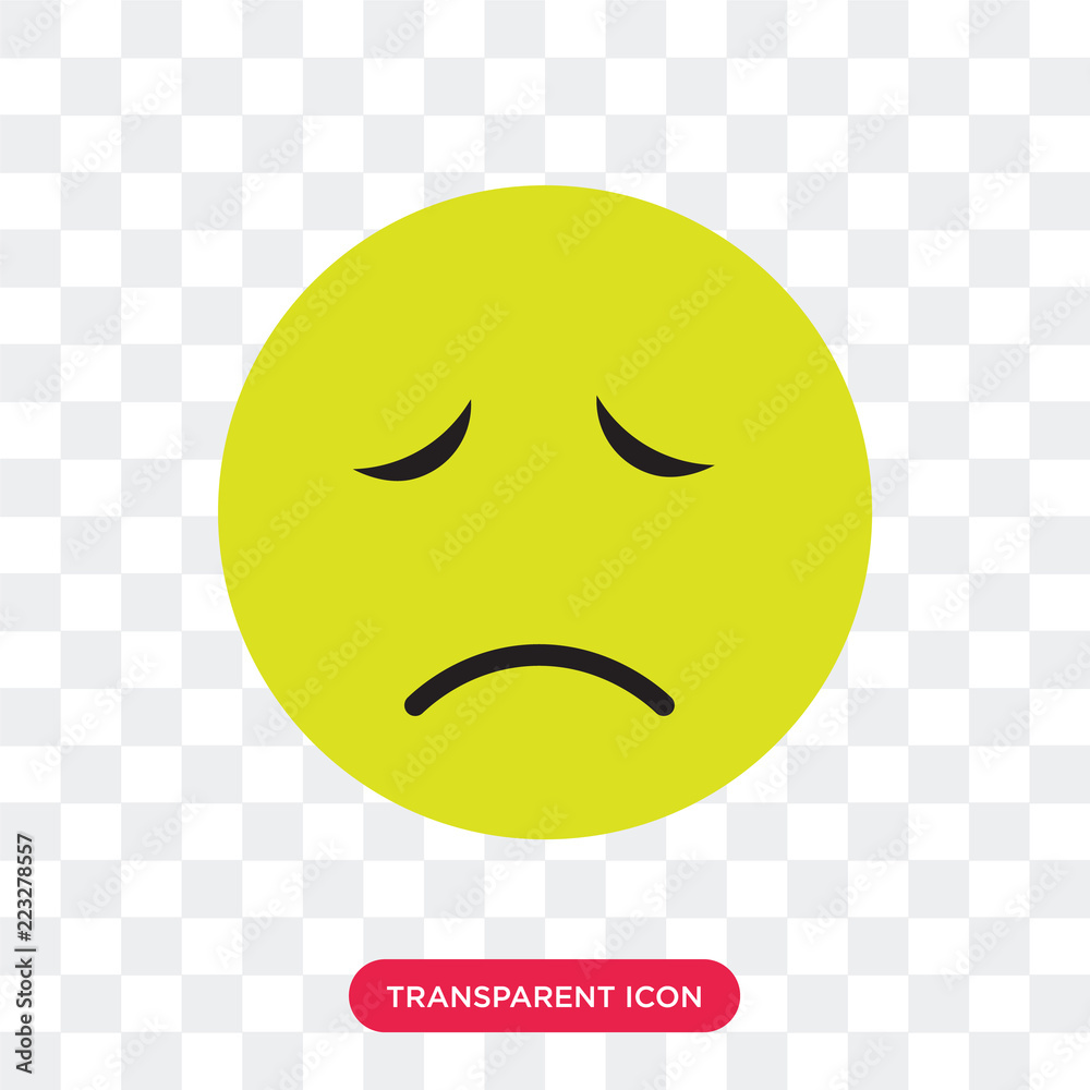 Sad vector icon isolated on transparent background, Sad logo design ...