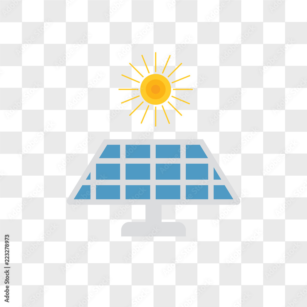 Solar panel vector icon isolated on transparent background, Solar panel ...
