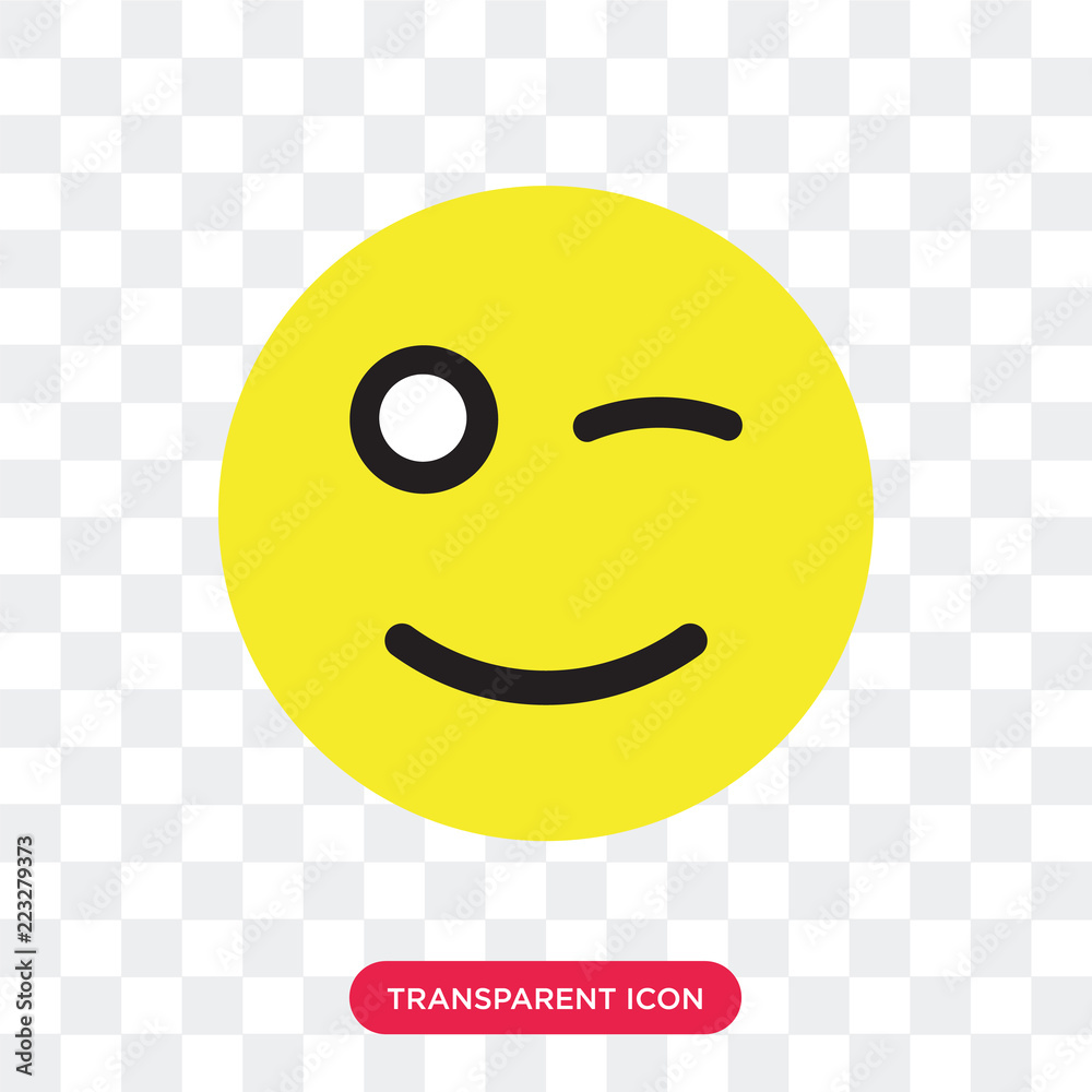 Wink vector icon isolated on transparent background, Wink logo design ...
