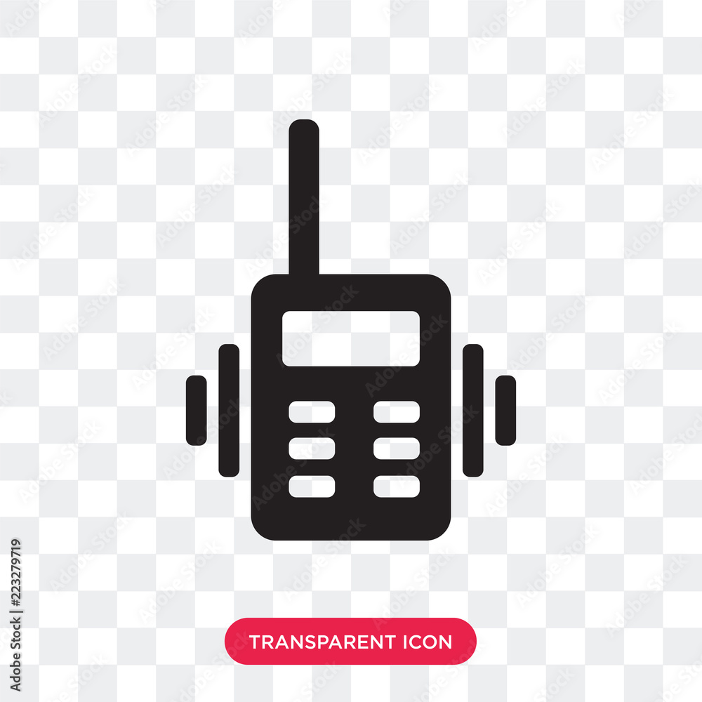 Walkie talkie vector icon isolated on transparent background, Walkie ...