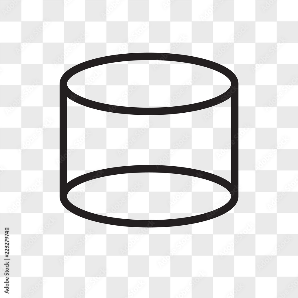 Cylinder vector icon isolated on transparent background, Cylinder logo ...