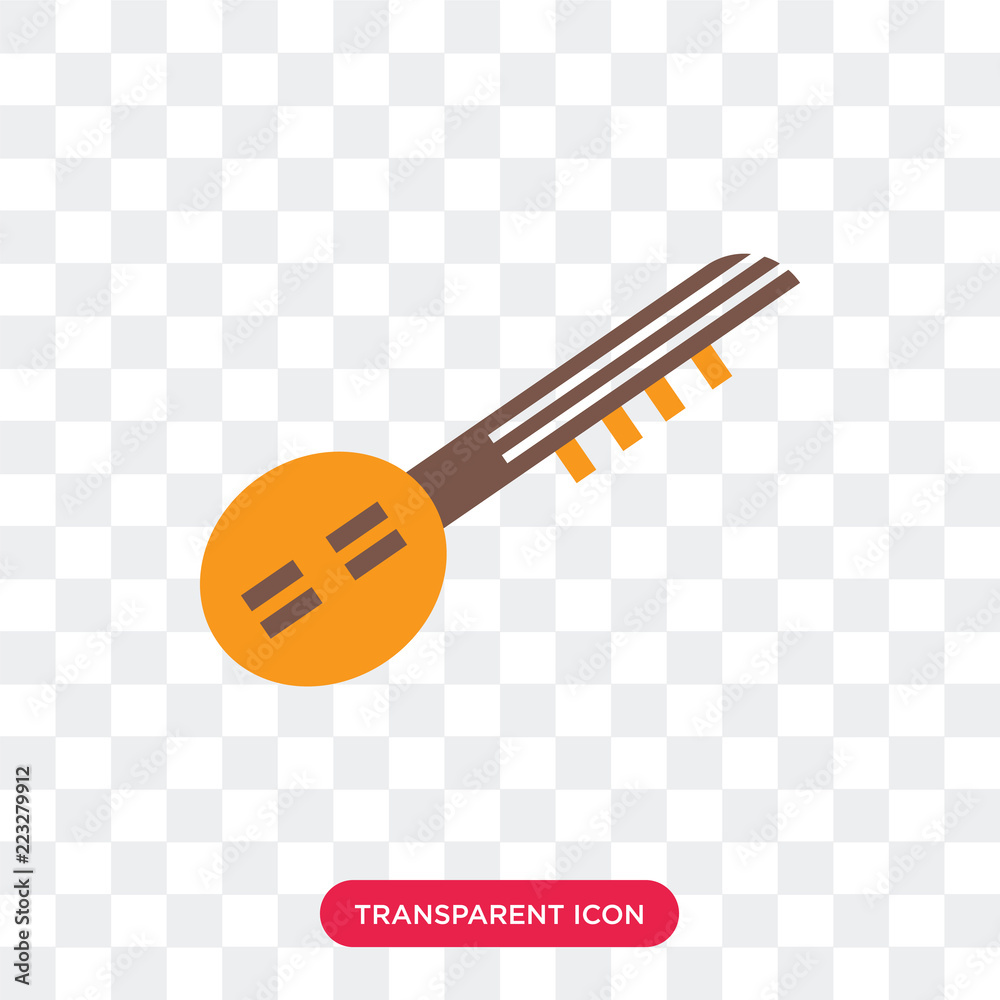 Sitar vector icon isolated on transparent background, Sitar logo design ...