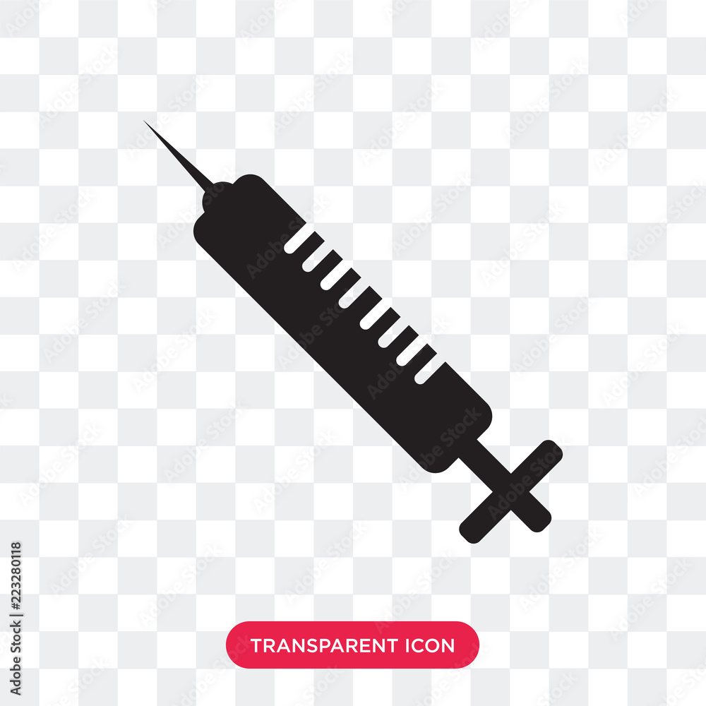 Syringe vector icon isolated on transparent background, Syringe logo ...