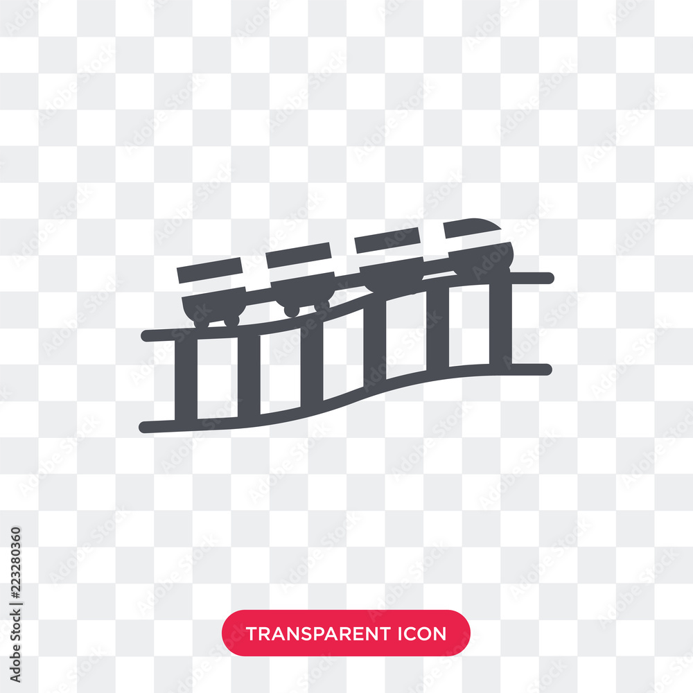 Roller coaster vector icon isolated on transparent background, Roller ...