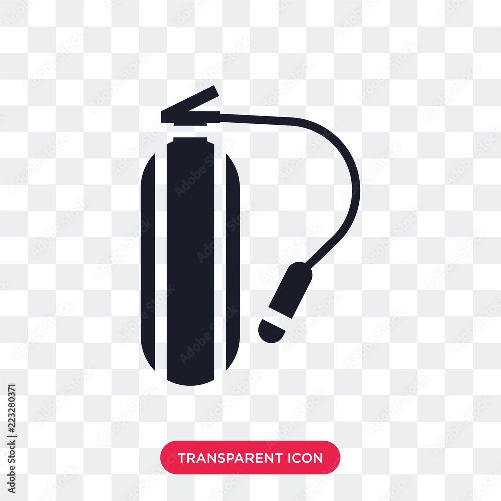 Fire extinguisher vector icon isolated on transparent background, Fire ...