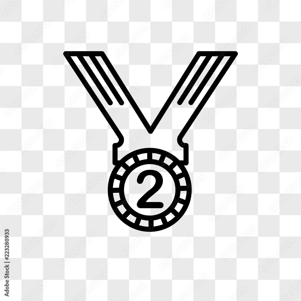 Second prize vector icon isolated on transparent background, Second ...